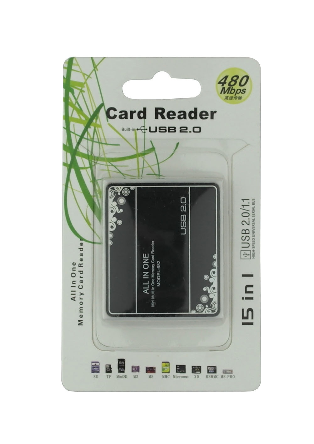USB 2.0 15in1 Card Reader & Writer